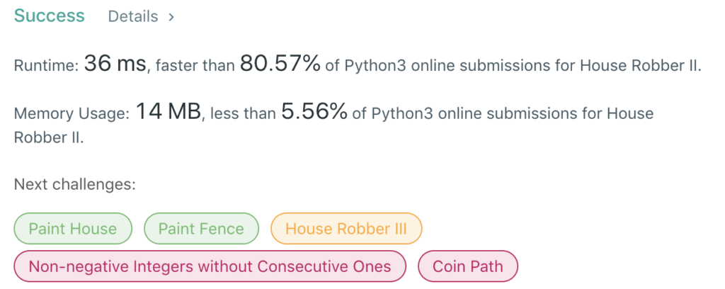 【アルゴリズム脳トレ】leetcode Easy 213 House Robber Ii Ctoを目指す日記